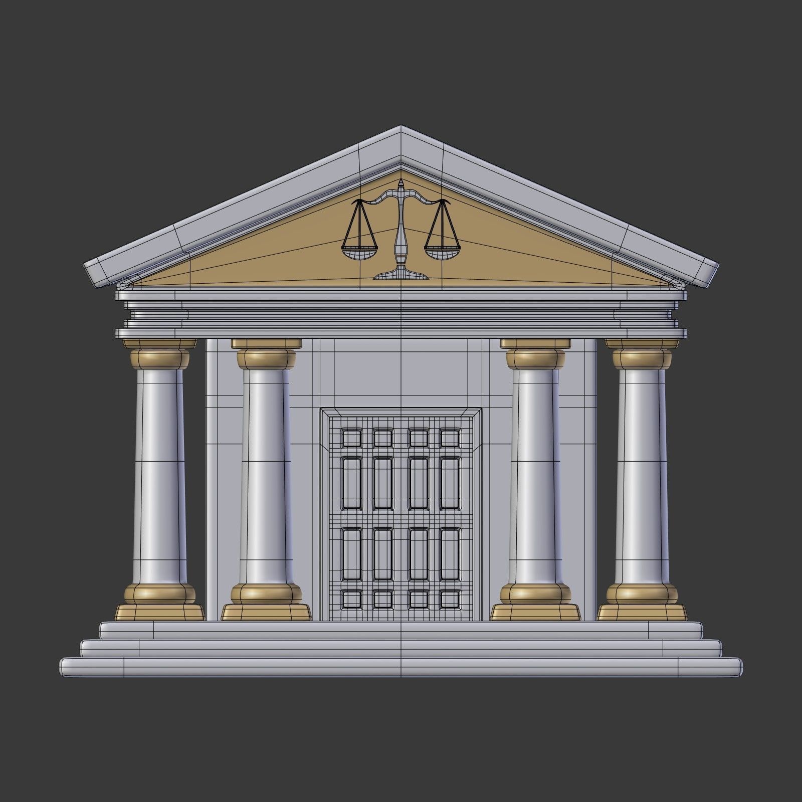 Courthouse Cartoon - Balance Scale Icon 3D model | CGTrader
