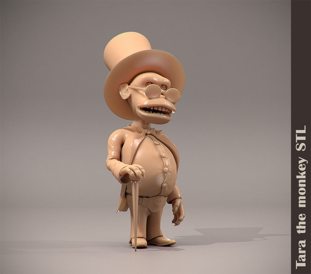 Monkey character STL 3D model 3D printable | CGTrader