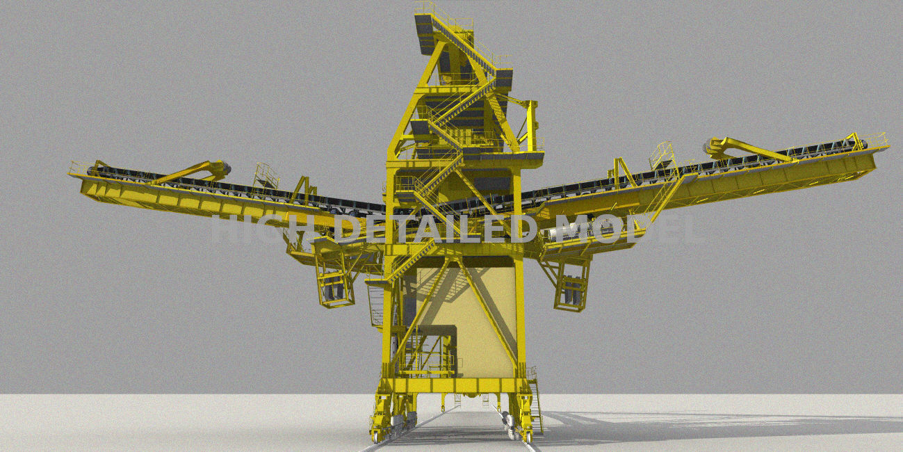 Stacker mining equipment 3D model | CGTrader