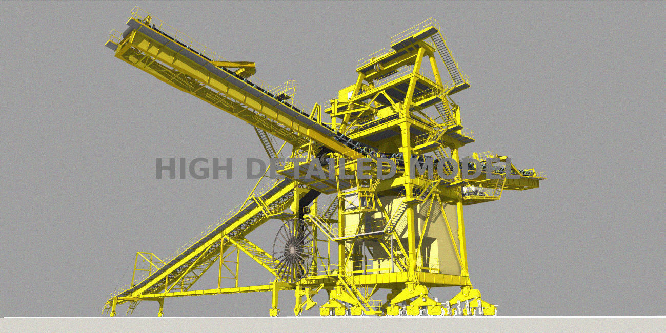 Stacker mining equipment 3D model | CGTrader