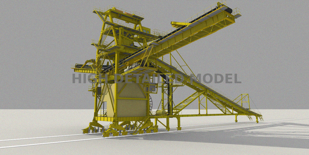 Stacker mining equipment 3D model | CGTrader