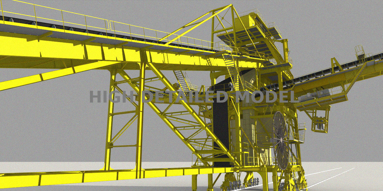 Stacker mining equipment 3D model | CGTrader