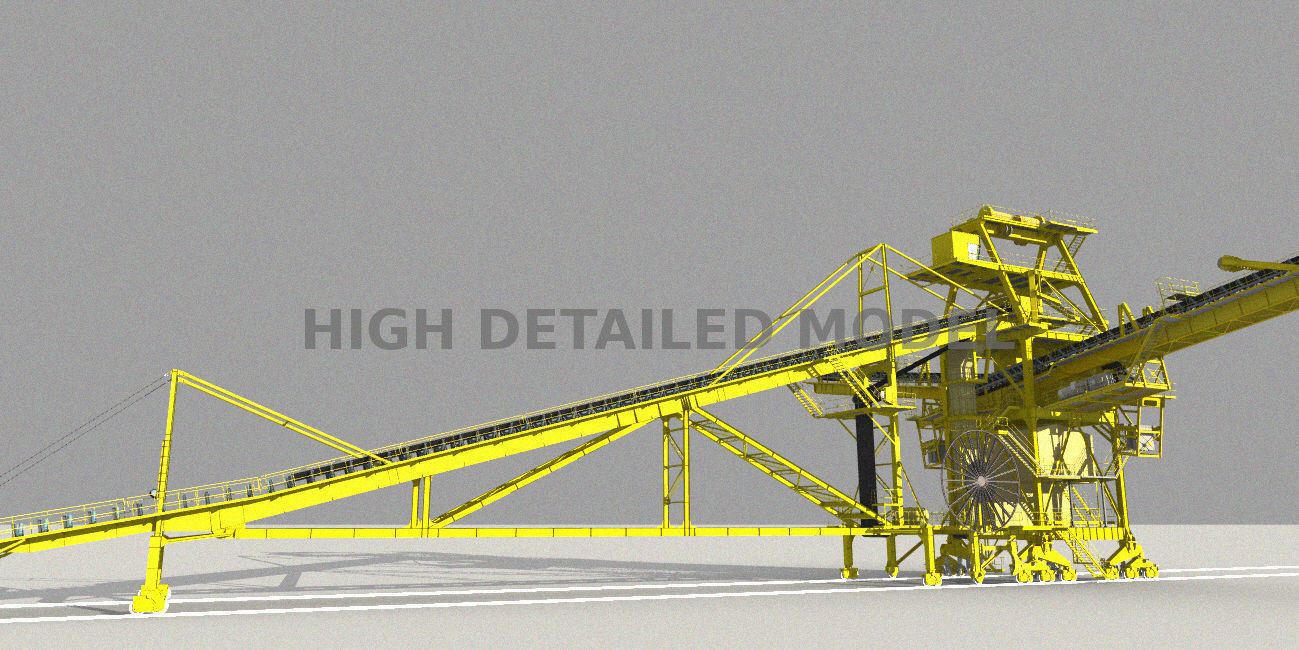 Stacker mining equipment 3D model | CGTrader