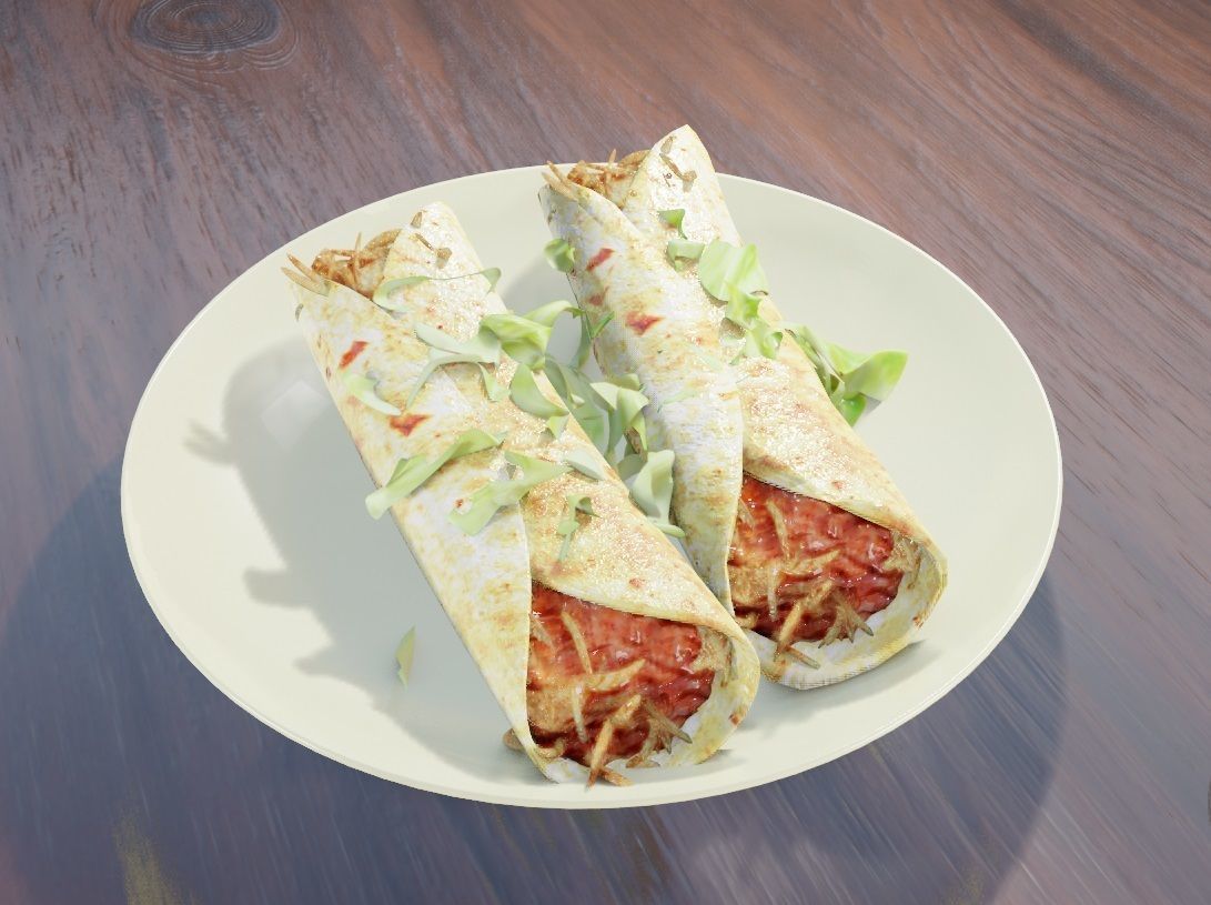 3D model A photo realistic chicken burrito VR / AR / low-poly | CGTrader