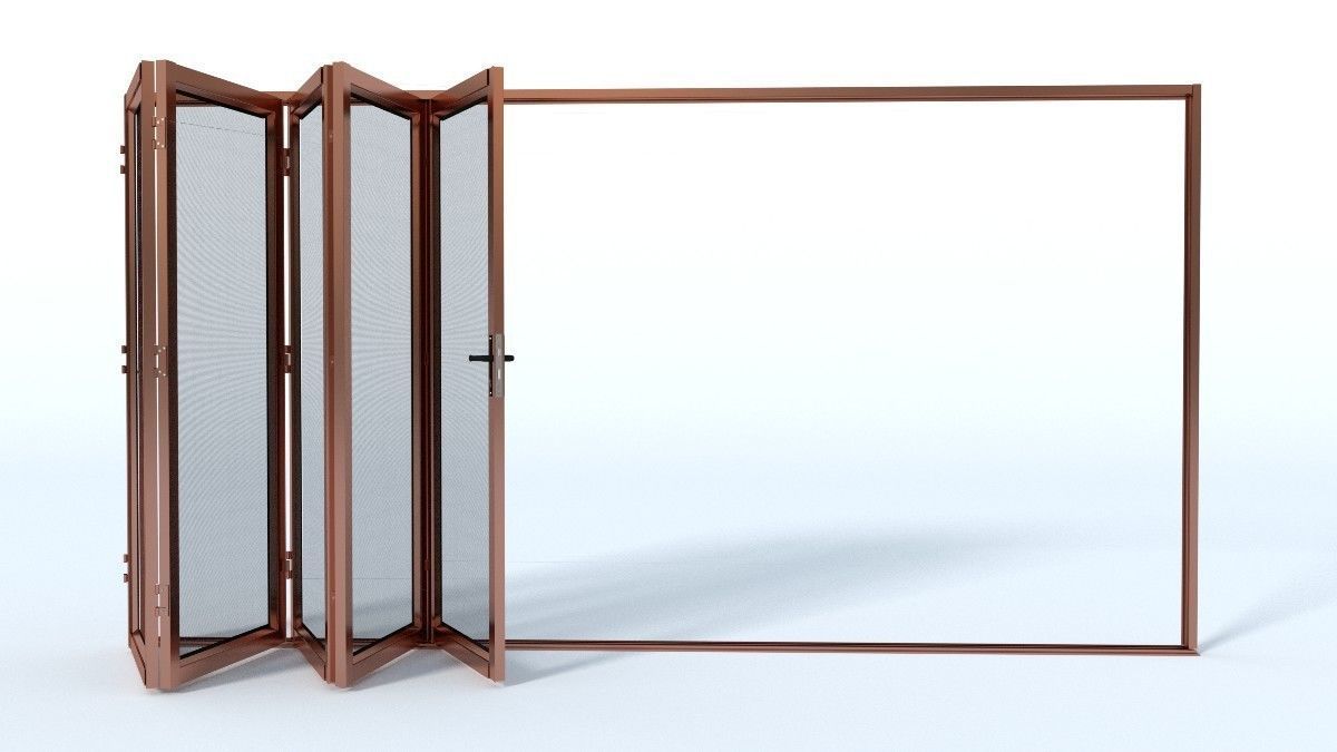 Bi-fold mesh door 3D model animated | CGTrader