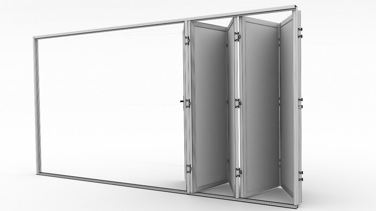 Bi-fold mesh door 3D model animated | CGTrader