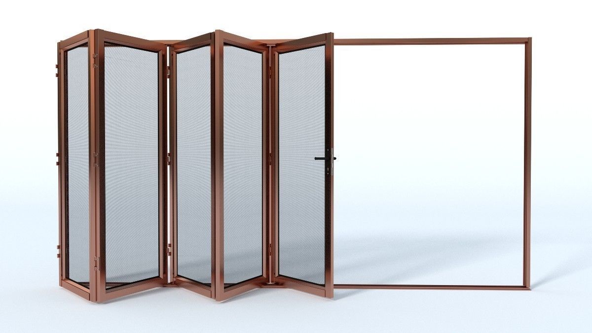 Bi-fold mesh door 3D model animated | CGTrader