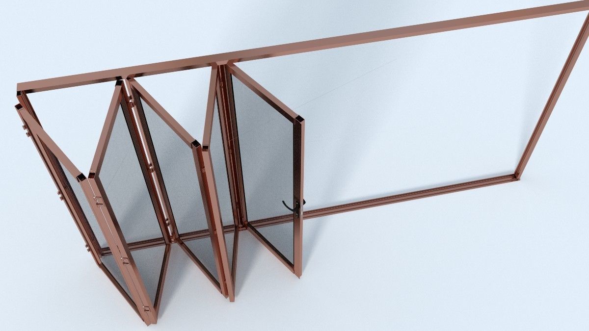 Bi-fold mesh door 3D model animated | CGTrader