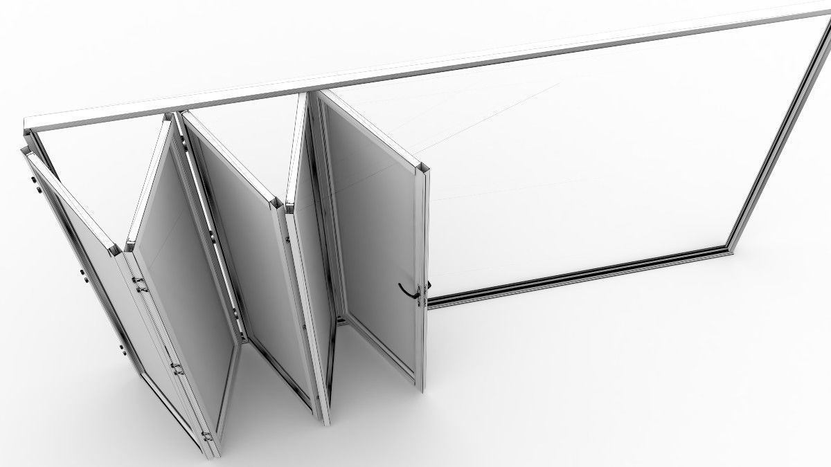 Bi-fold mesh door 3D model animated | CGTrader