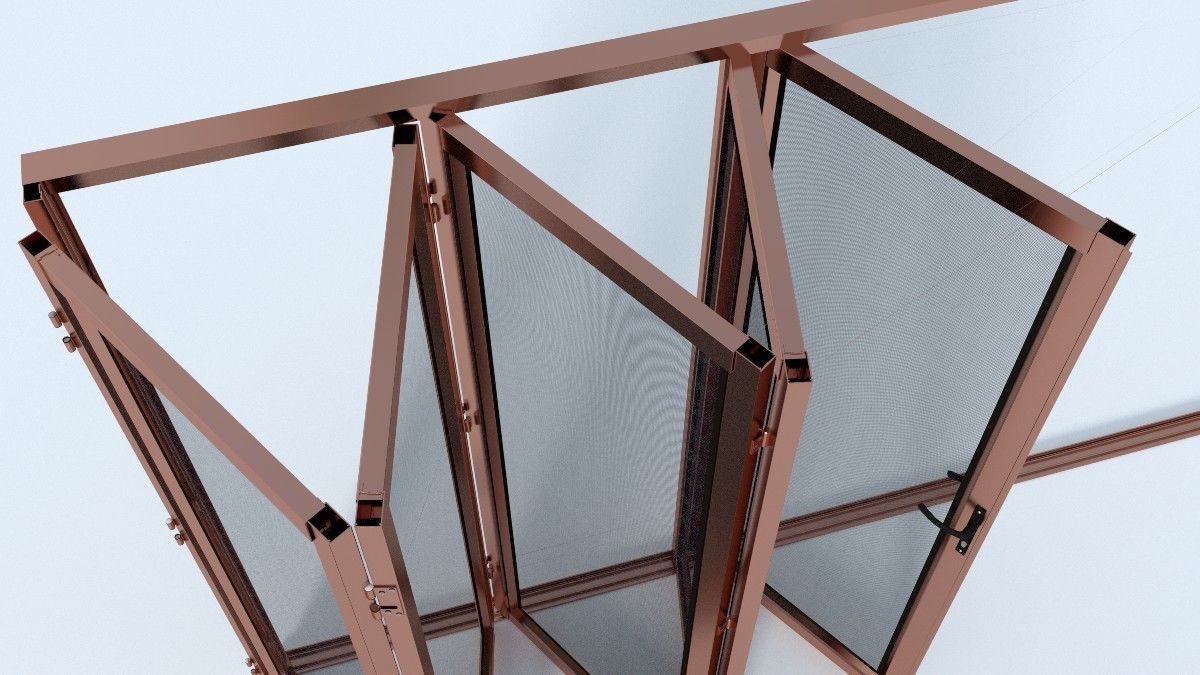Bi-fold mesh door 3D model animated | CGTrader