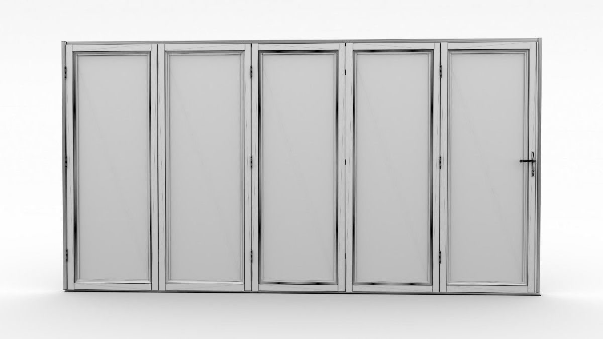 Bi-fold mesh door 3D model animated | CGTrader