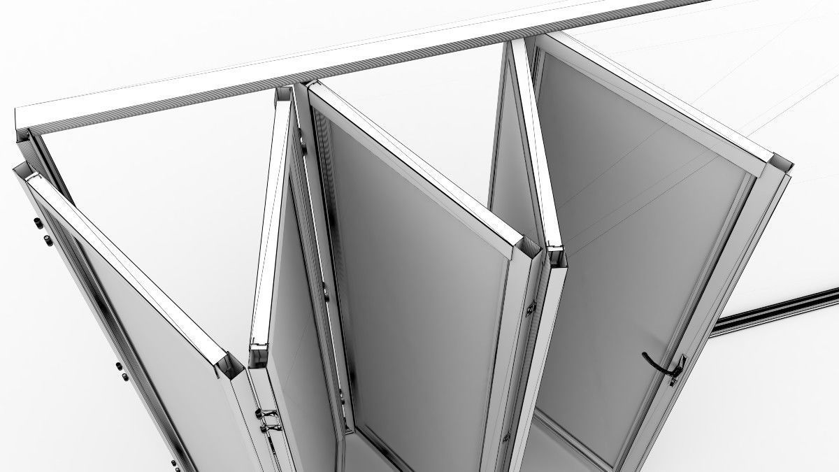 Bi-fold mesh door 3D model animated | CGTrader
