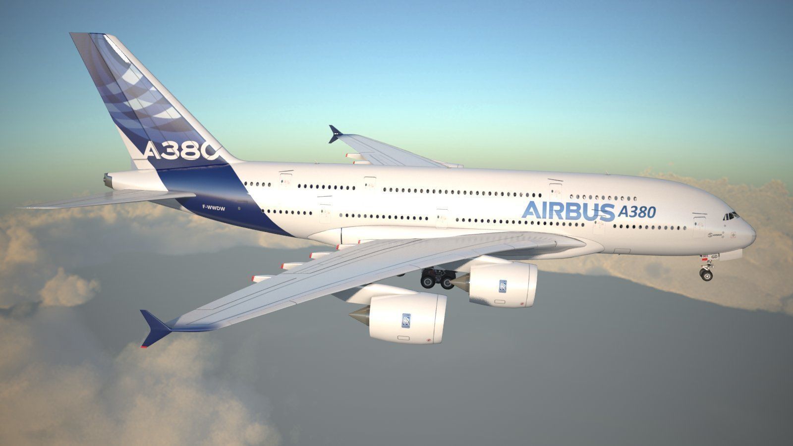 Airbus A380 with interior 3D model | CGTrader