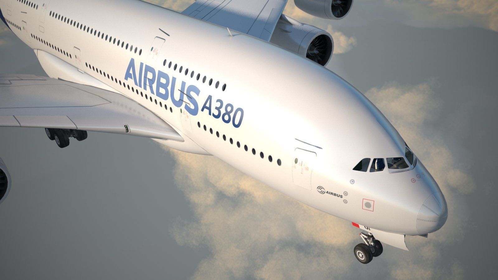 Airbus A380 with interior 3D model | CGTrader