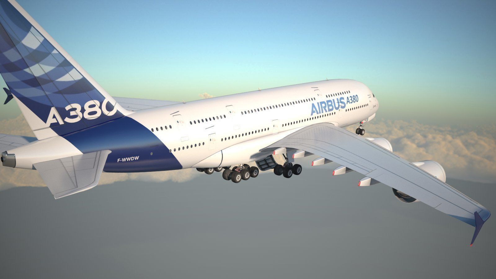 Airbus A380 with interior 3D model | CGTrader