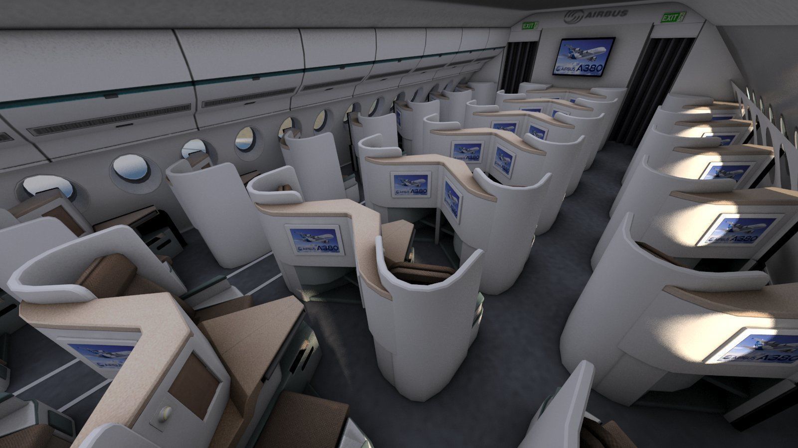 Airbus A380 with interior 3D model | CGTrader