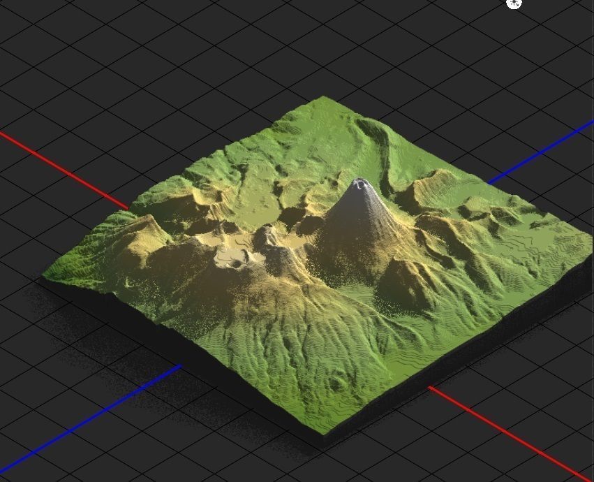3D MODEL MAPS of Mt Ngauruhoe for CNC and 3D Printing 3D model | CGTrader