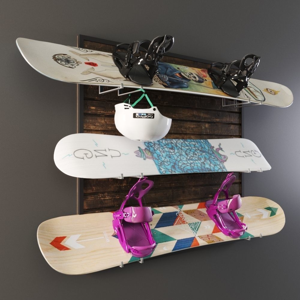 Snowboard storage set 3D model | CGTrader
