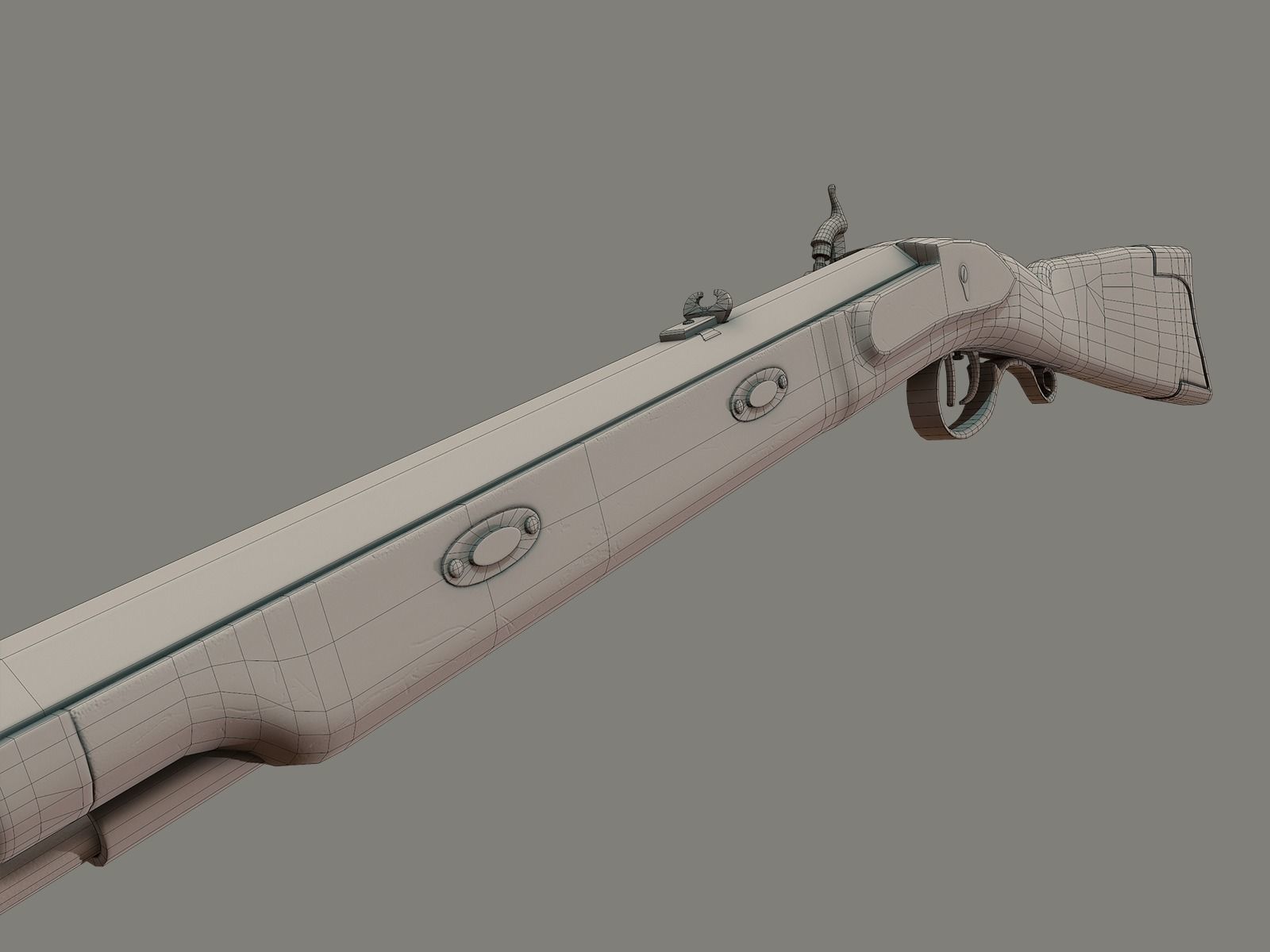 Lowpoly PBR Plains Precussion Rifle free VR / AR / low-poly 3D model ...