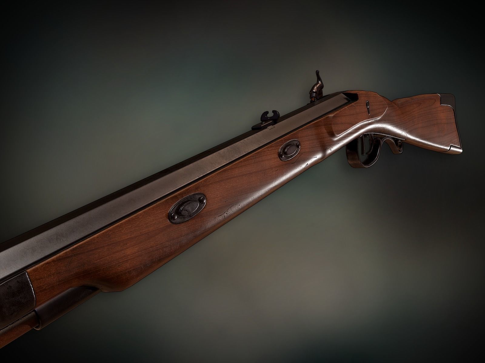 Lowpoly PBR Plains Precussion Rifle free VR / AR / low-poly 3D model ...