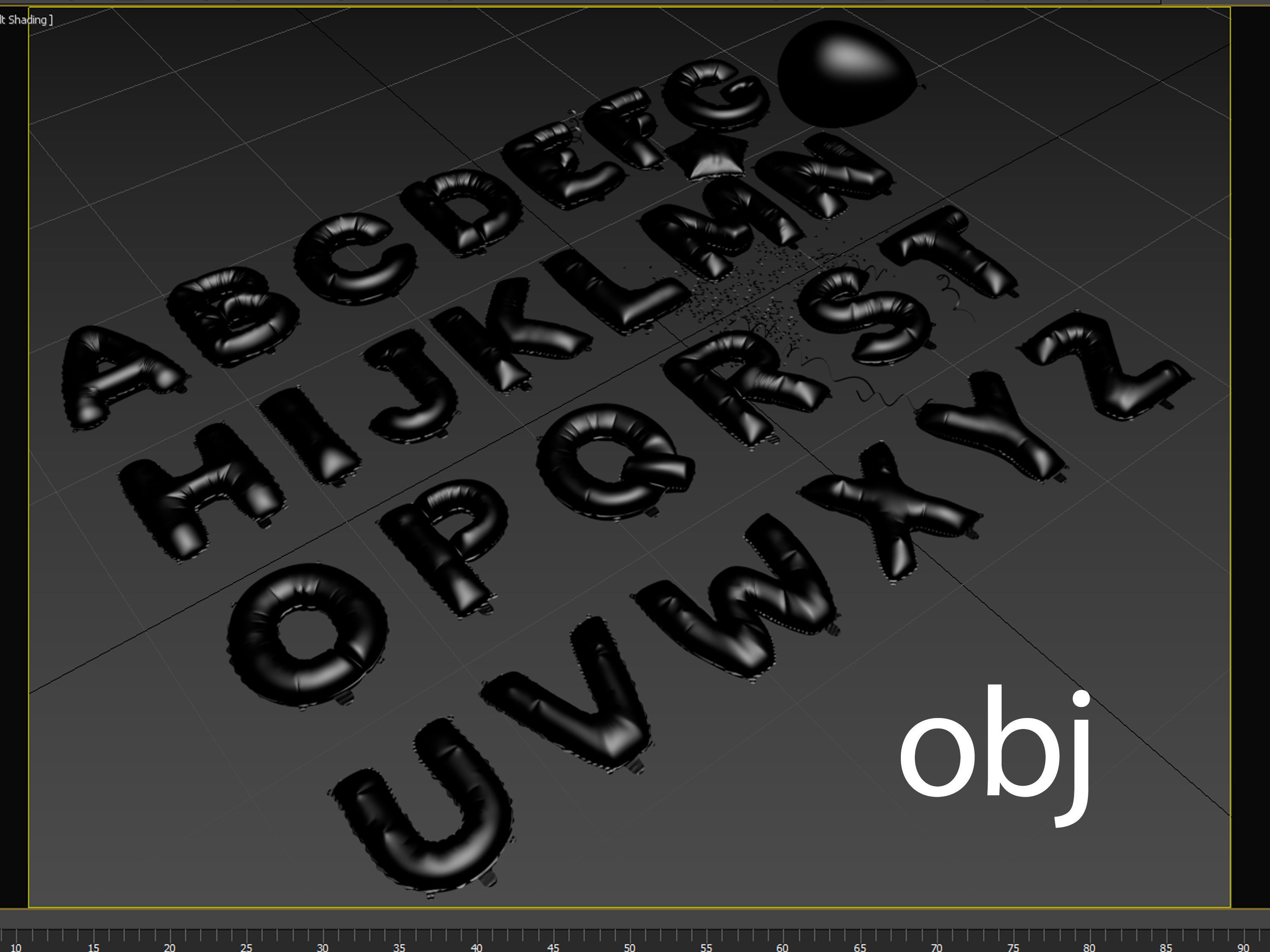 balloons Alphabet 3D model | CGTrader
