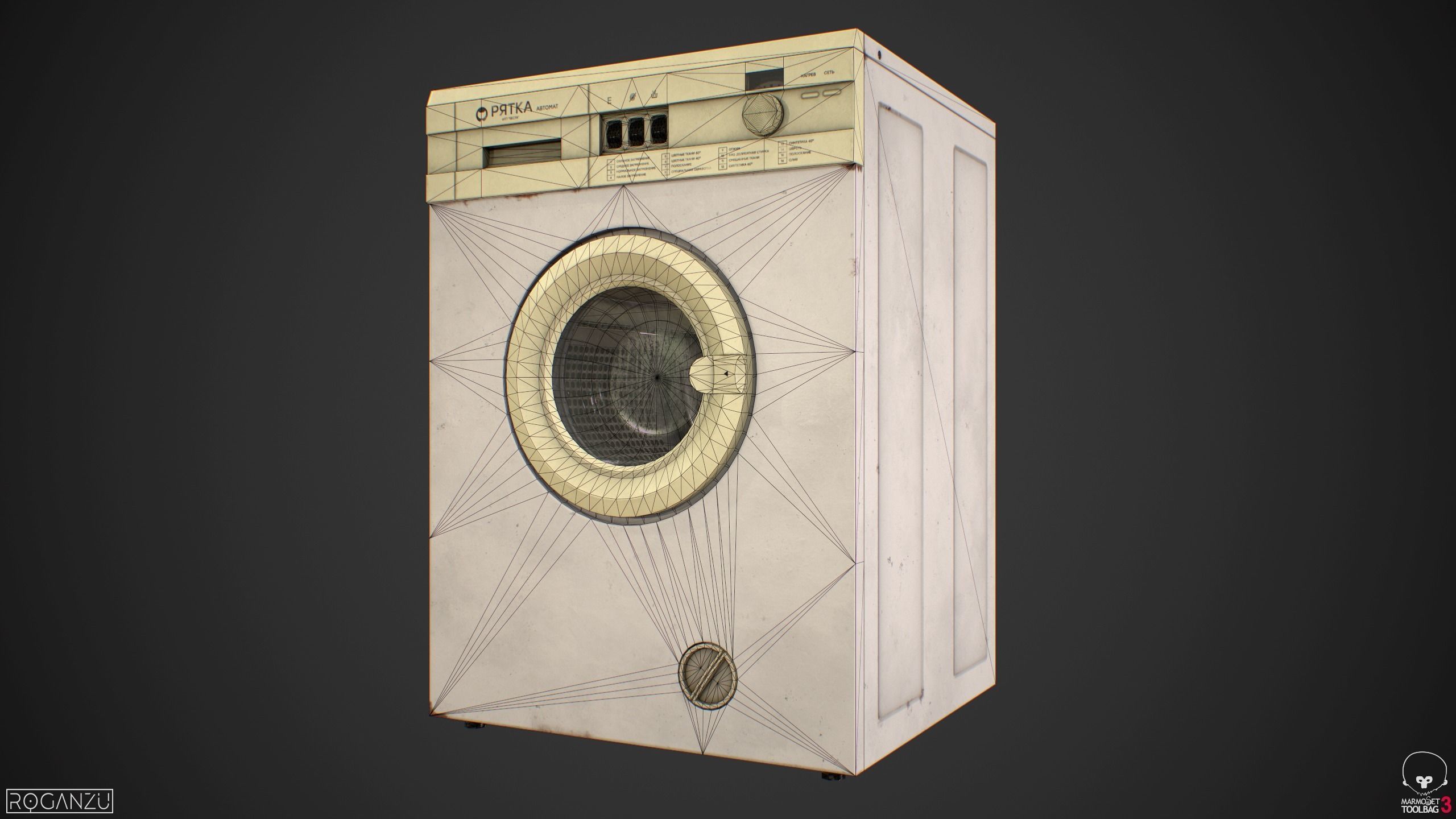 3D model Soviet washing machine Ryatka-Automatic VR / AR / low-poly ...