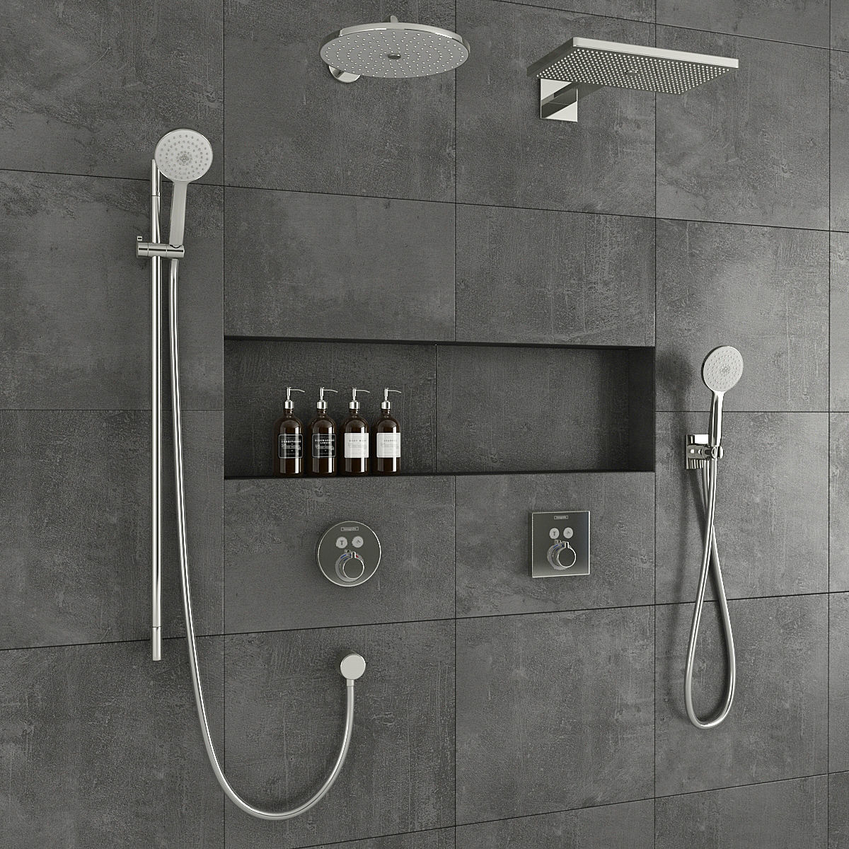 Hansgrohe shower system 3D model | CGTrader