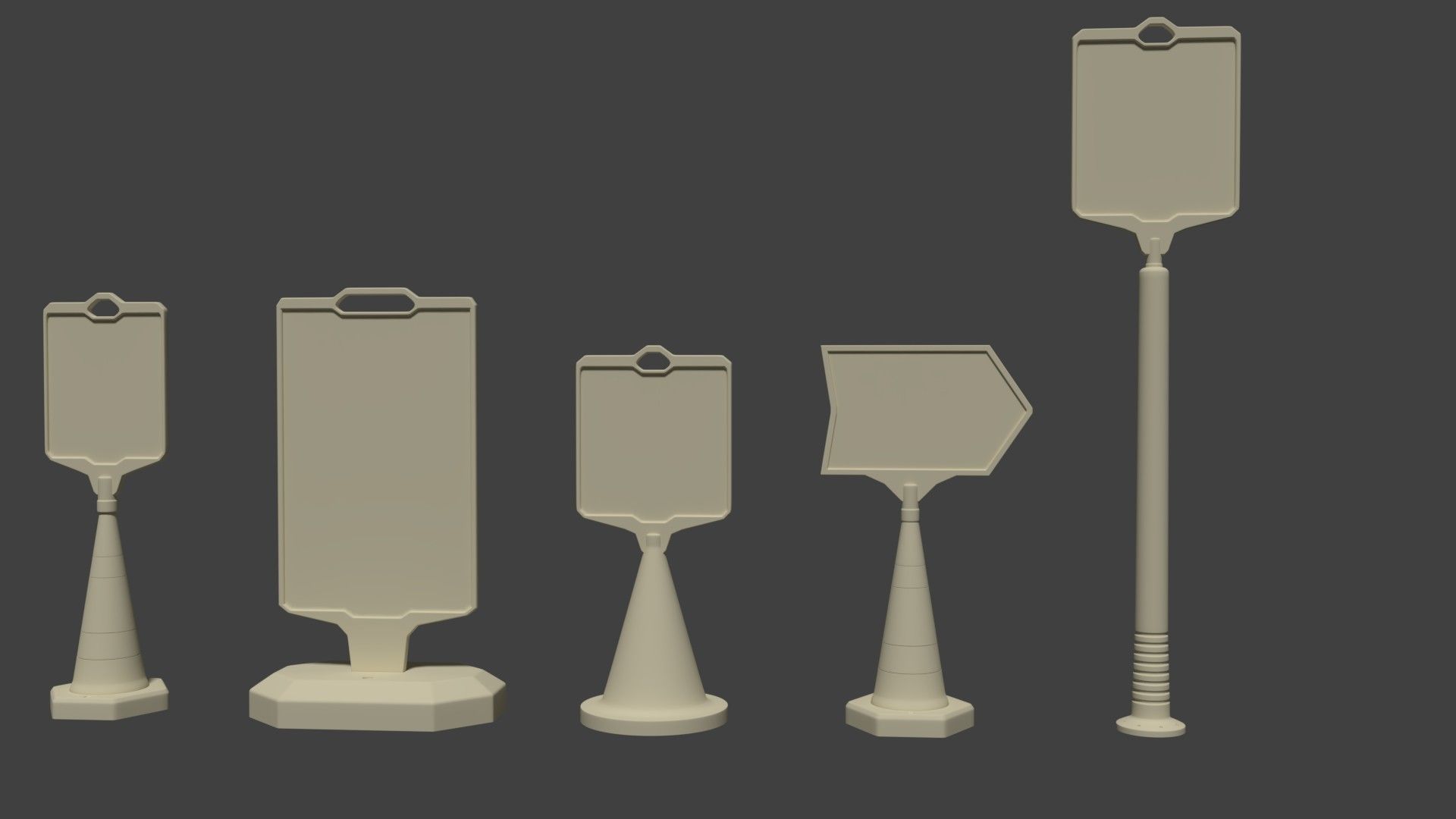 Plastic Pontoon and Direction Signboards Packet free 3D model | CGTrader