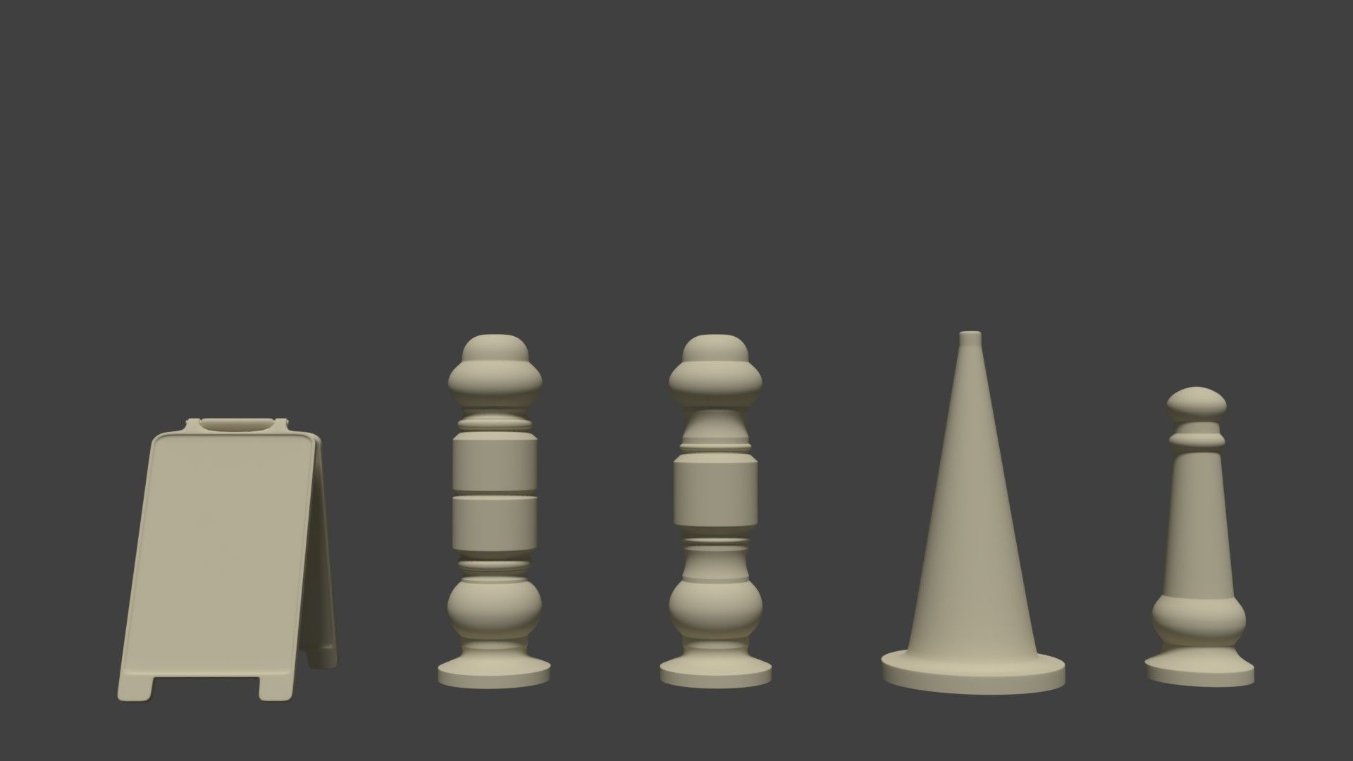 Plastic Pontoon and Direction Signboards Packet free 3D model | CGTrader