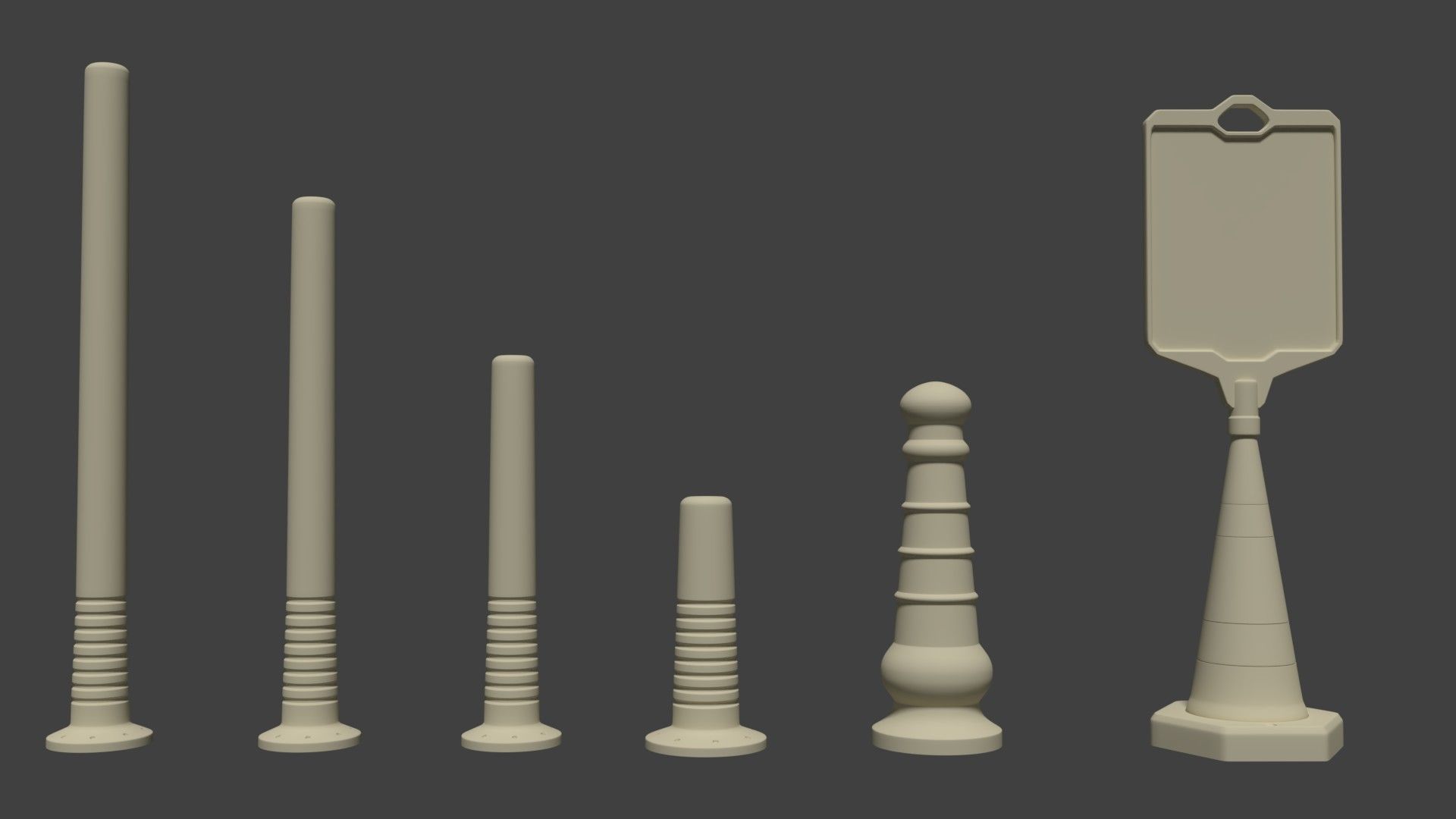 Plastic Pontoon and Direction Signboards Packet free 3D model | CGTrader