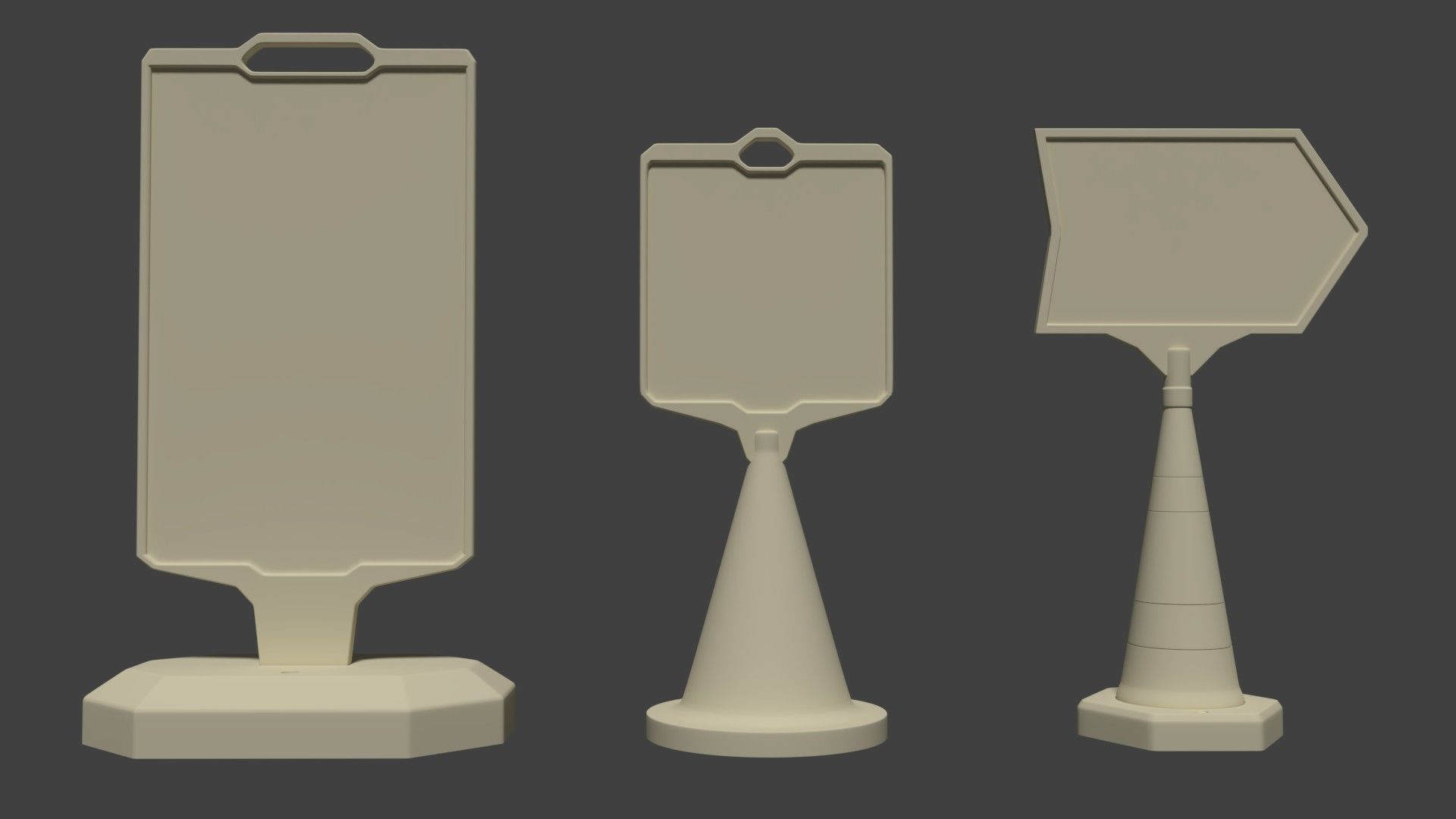 Plastic Pontoon and Direction Signboards Packet free 3D model | CGTrader