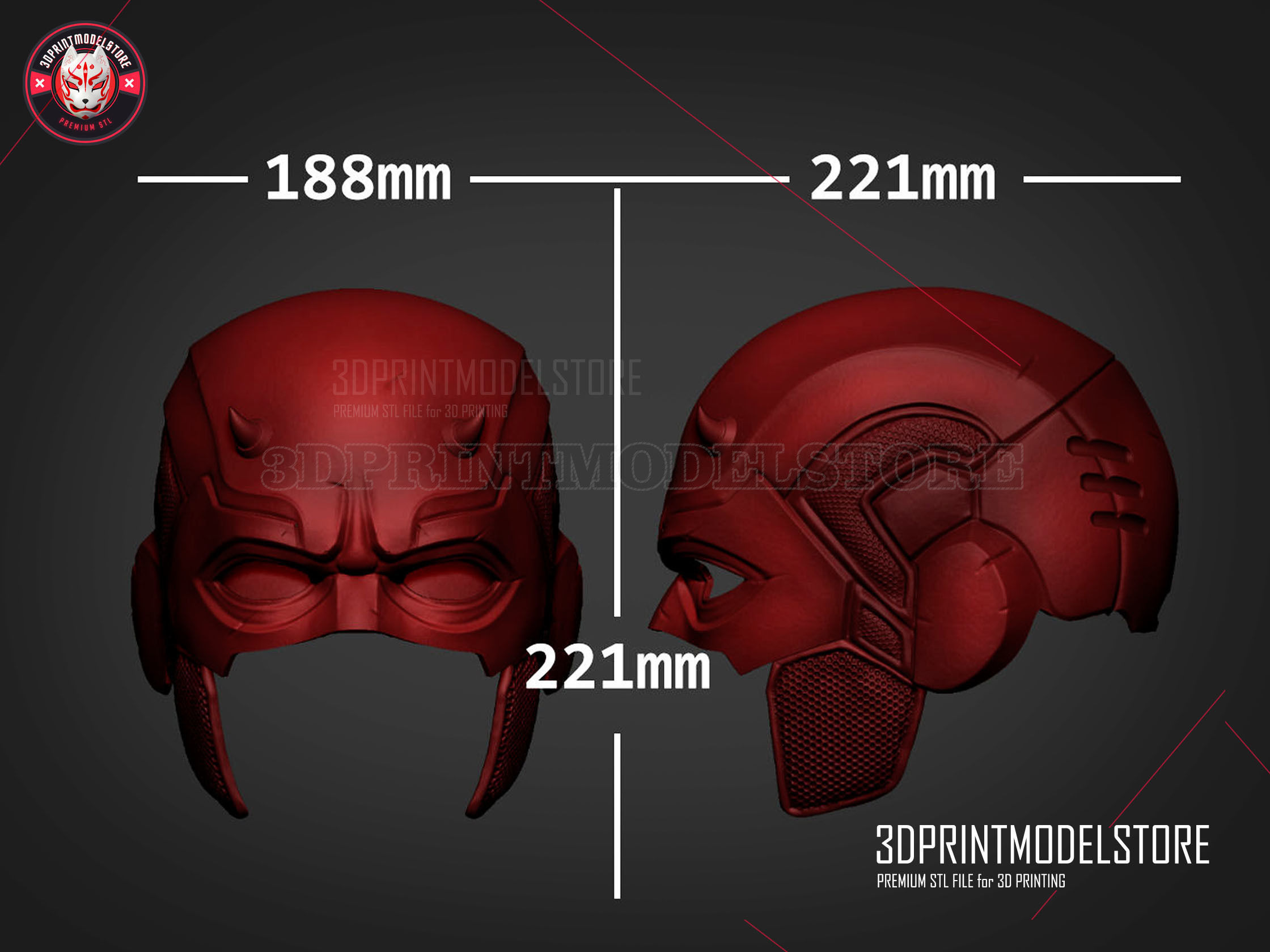 Daredevil Mask Marvel Cosplay - Halloween Costume 3D model 3D printable ...
