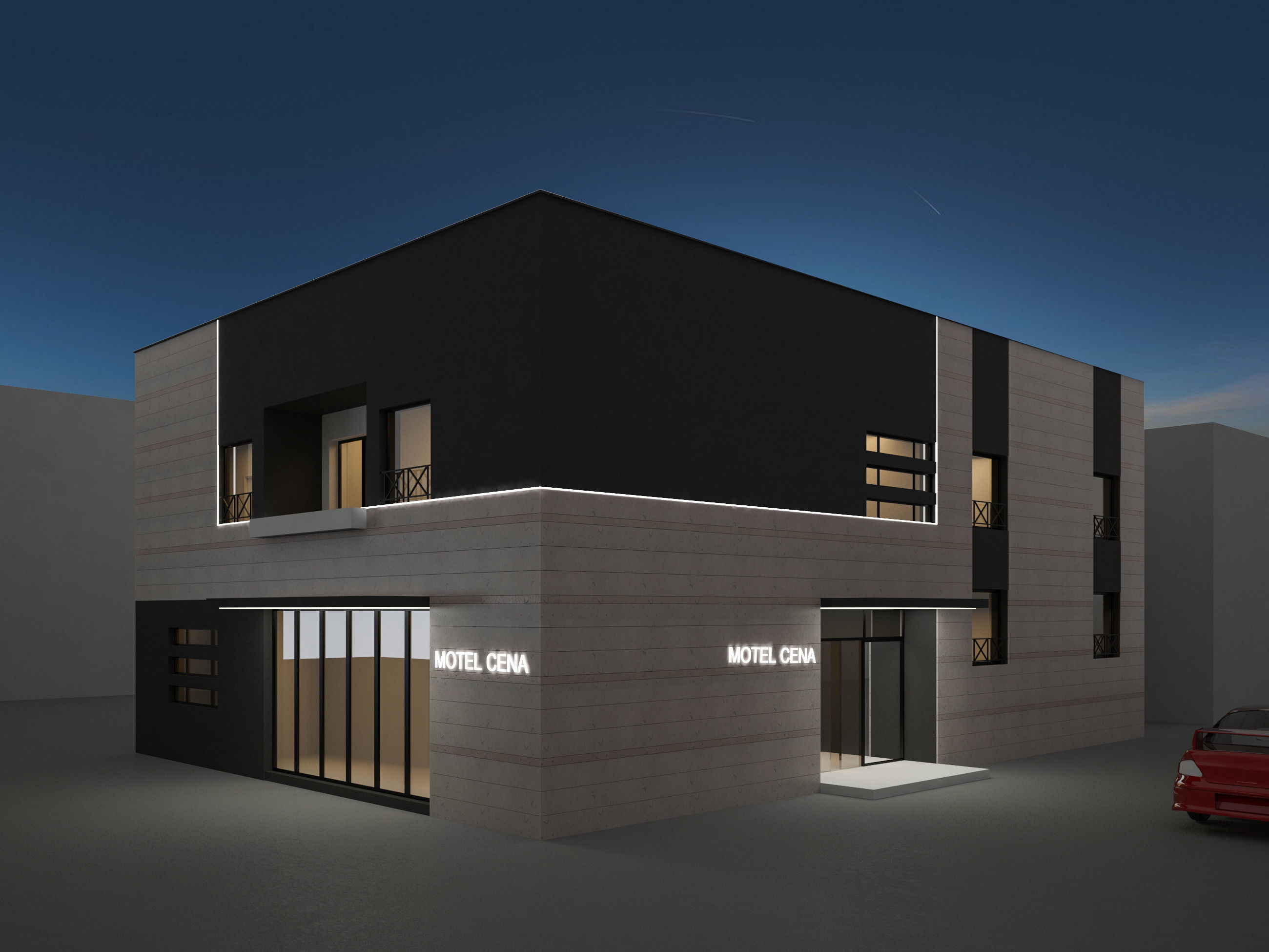 Motel 3D building 3D model | CGTrader