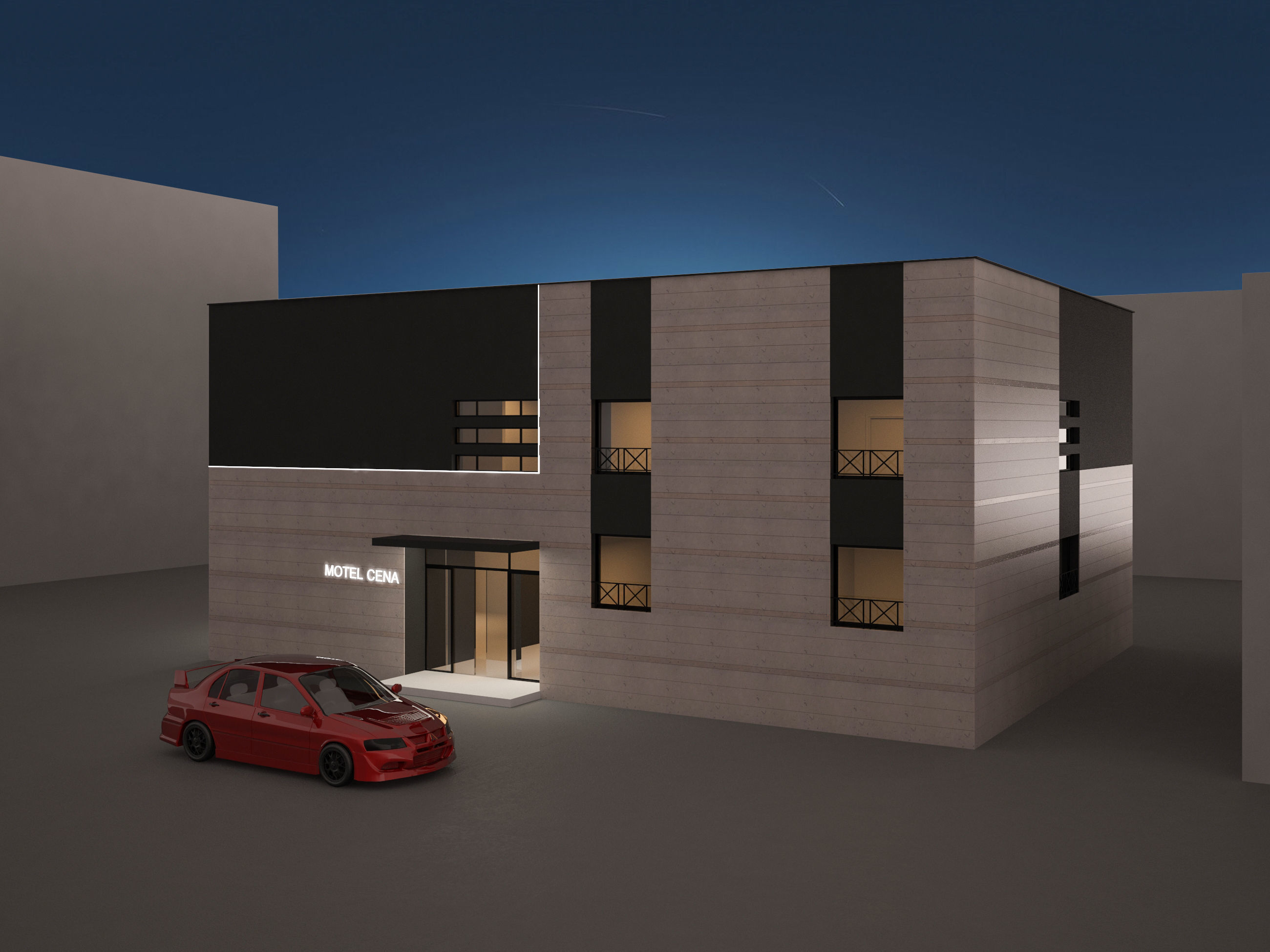 Motel 3D building 3D model | CGTrader