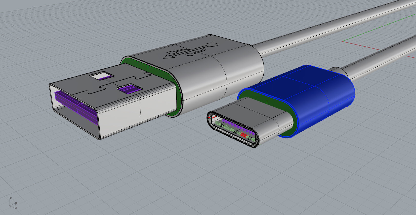 TYPE C USB CABLE 3D model 3D model 3D printable | CGTrader