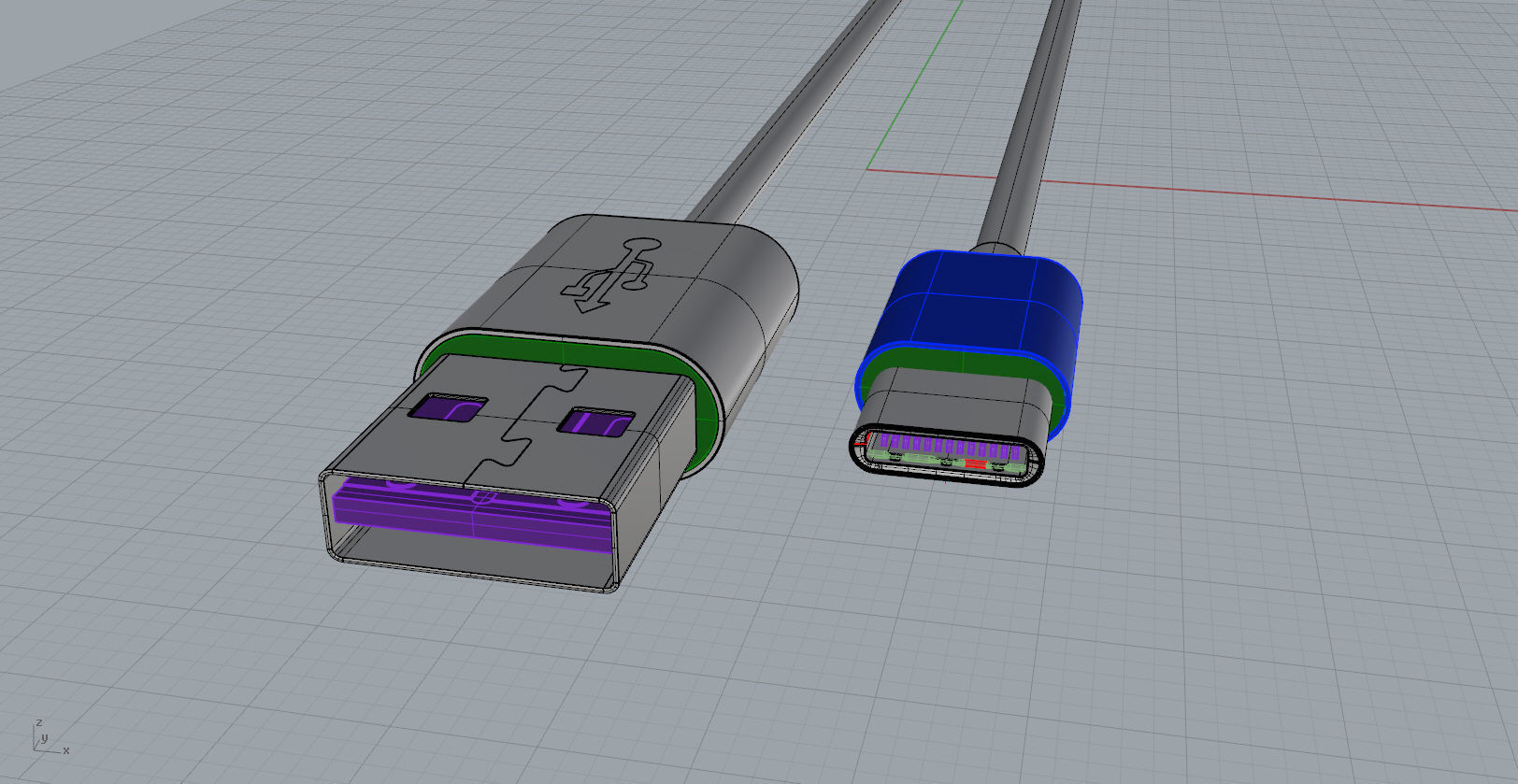 TYPE C USB CABLE 3D model 3D model 3D printable | CGTrader