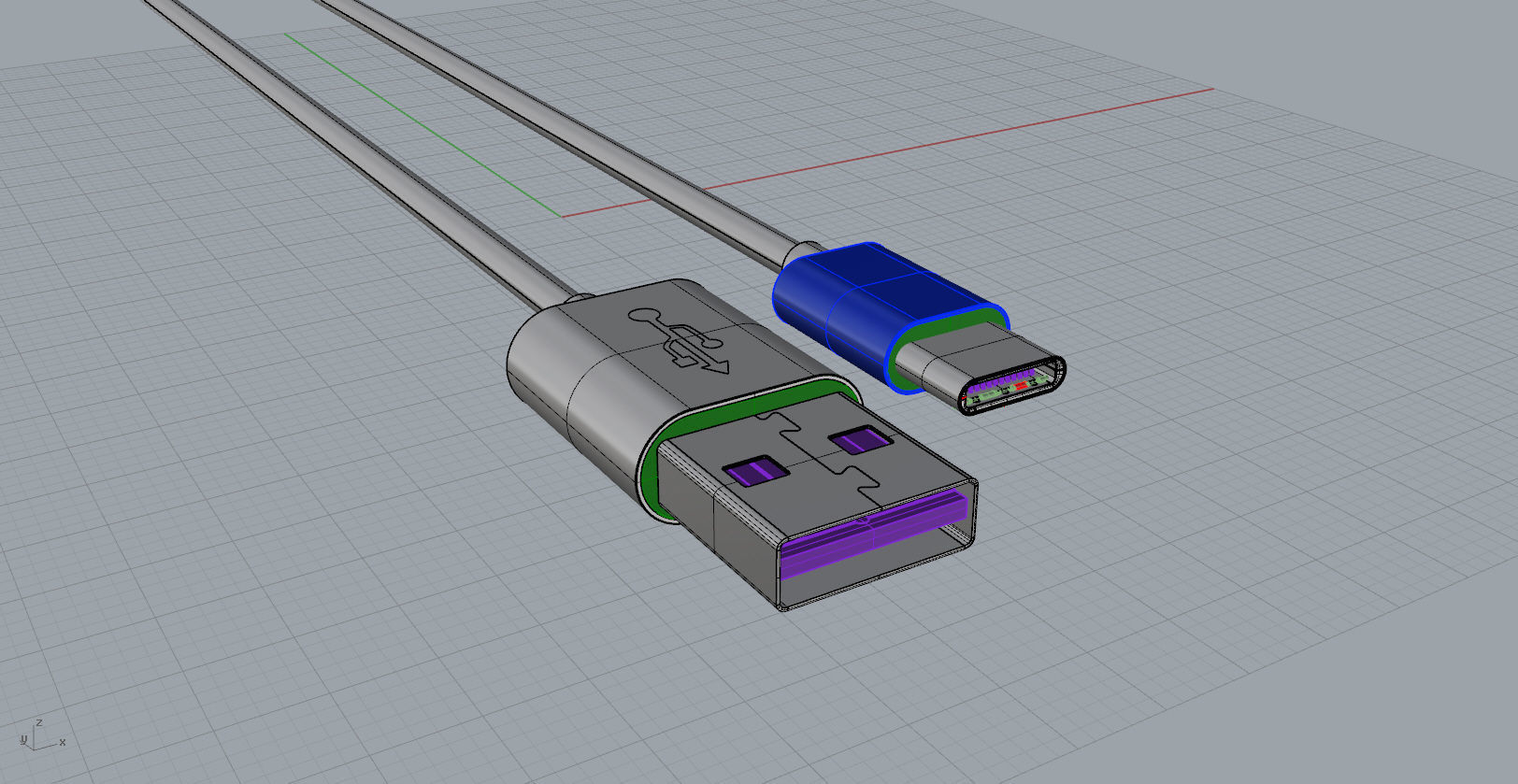 TYPE C USB CABLE 3D model 3D model 3D printable | CGTrader