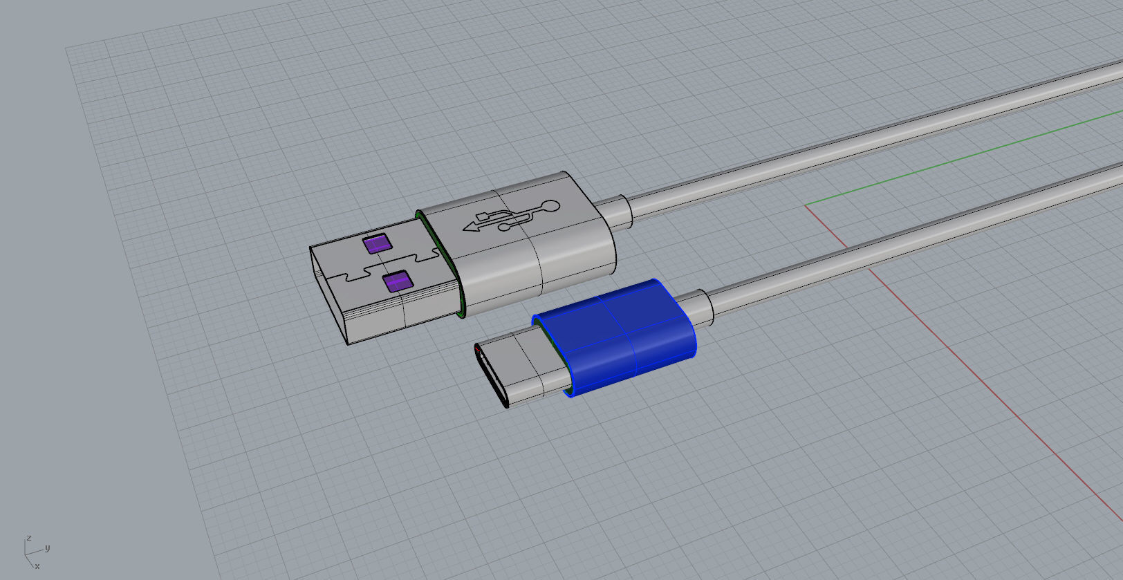 TYPE C USB CABLE 3D model 3D model 3D printable | CGTrader