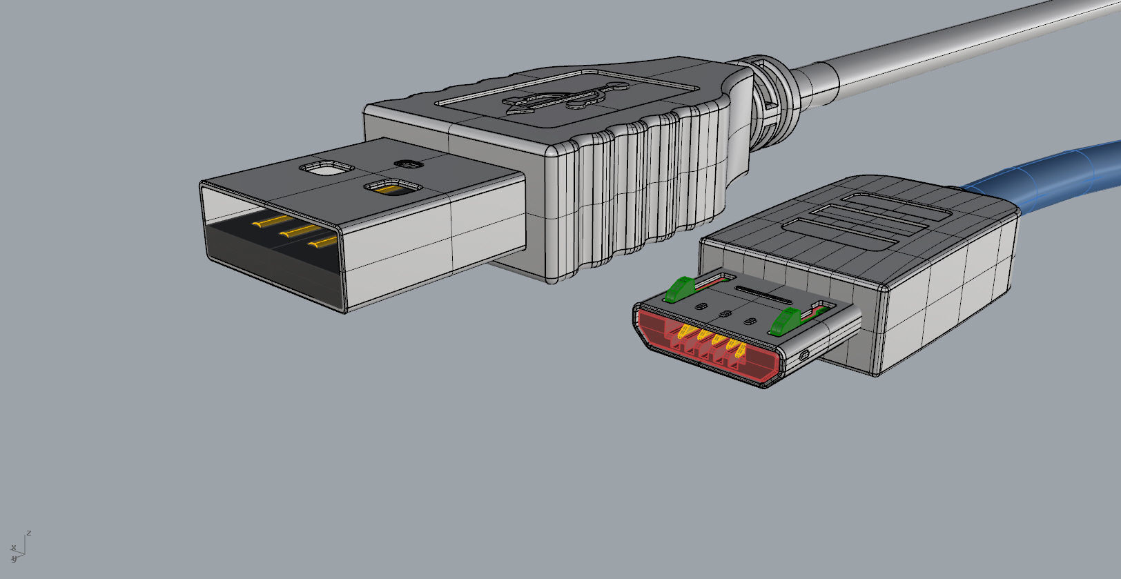 Original Micro USB 3d model design 3D model 3D printable | CGTrader