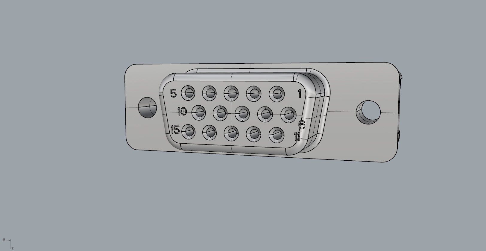 VGA cable interface 3D model 3D model 3D printable | CGTrader