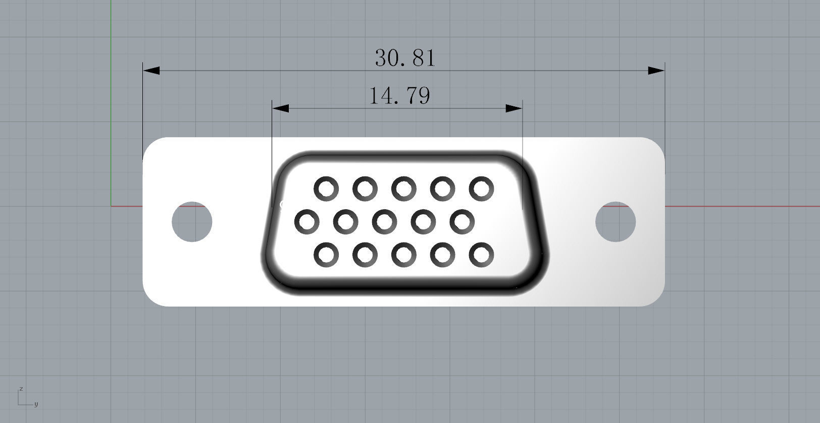 VGA cable interface 3D model 3D model 3D printable | CGTrader