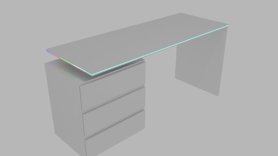 A gaming desk with rgb free 3D model | CGTrader