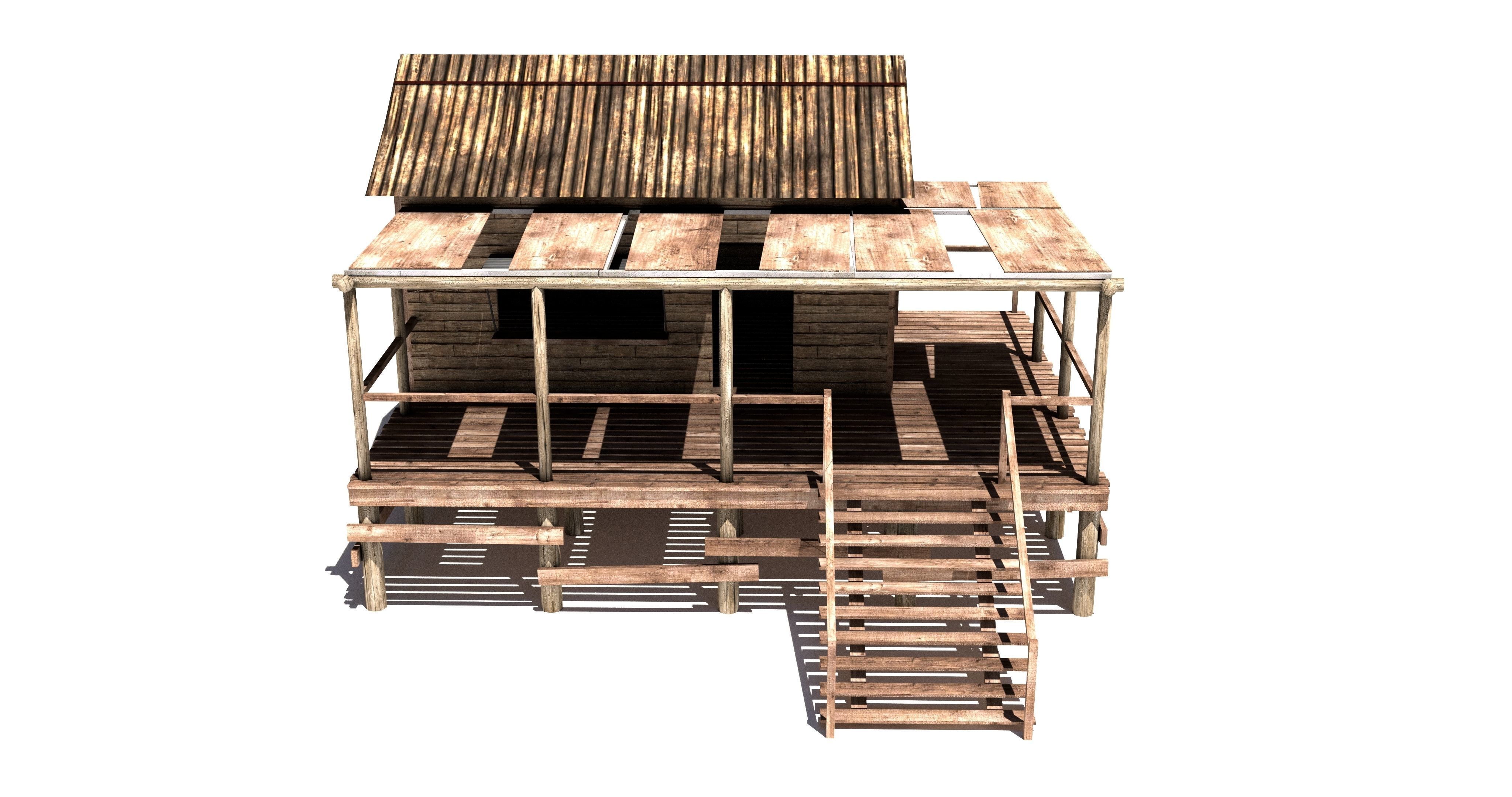 3D model Shack wooden house VR / AR / low-poly | CGTrader