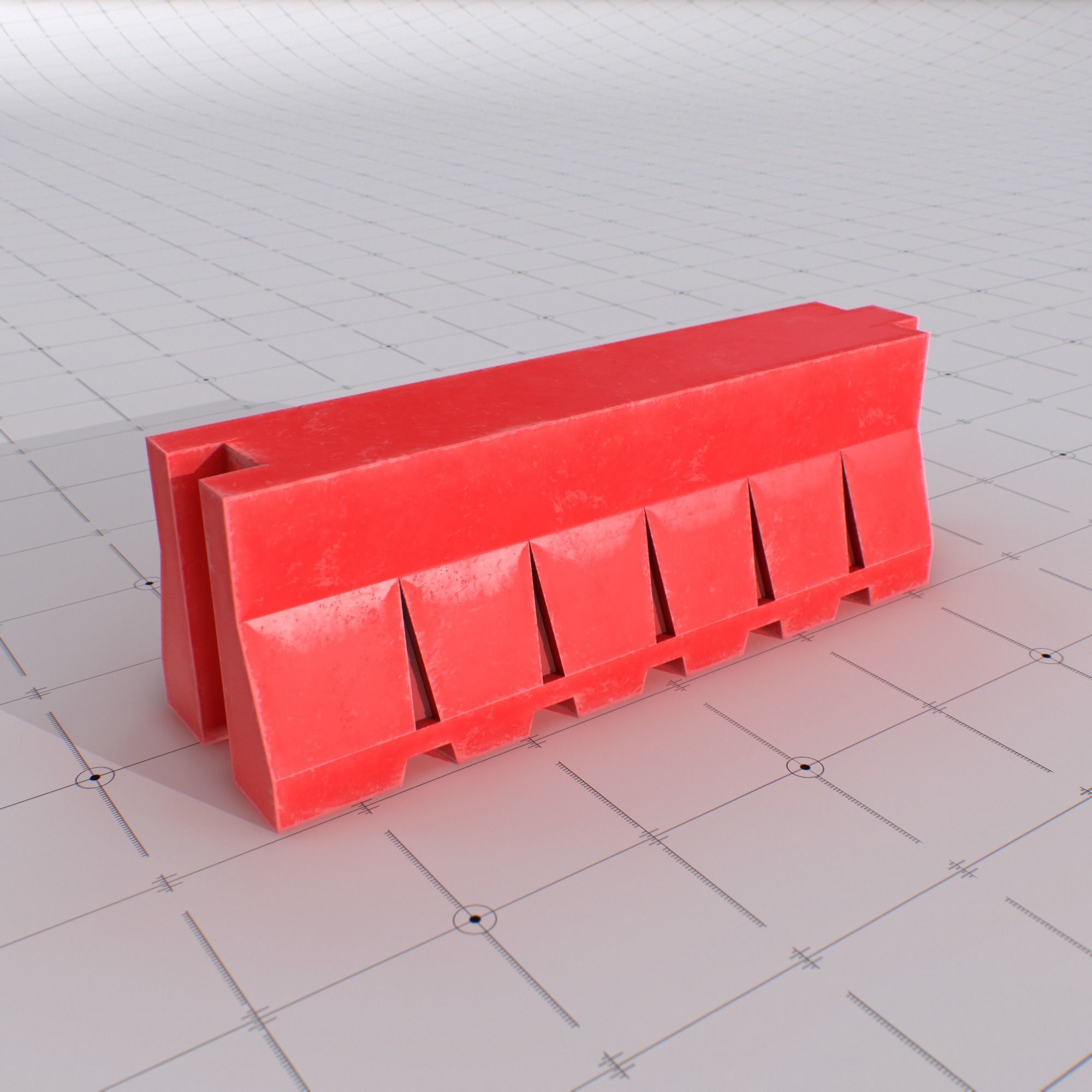 3D model Red Traffic Barrier Low-Poly prop VR / AR / low-poly | CGTrader