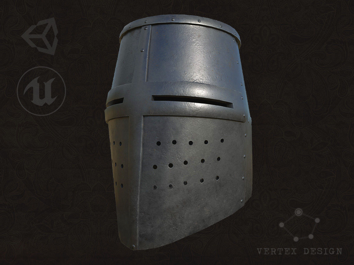 3D model Medieval Great Helm VR / AR / low-poly | CGTrader