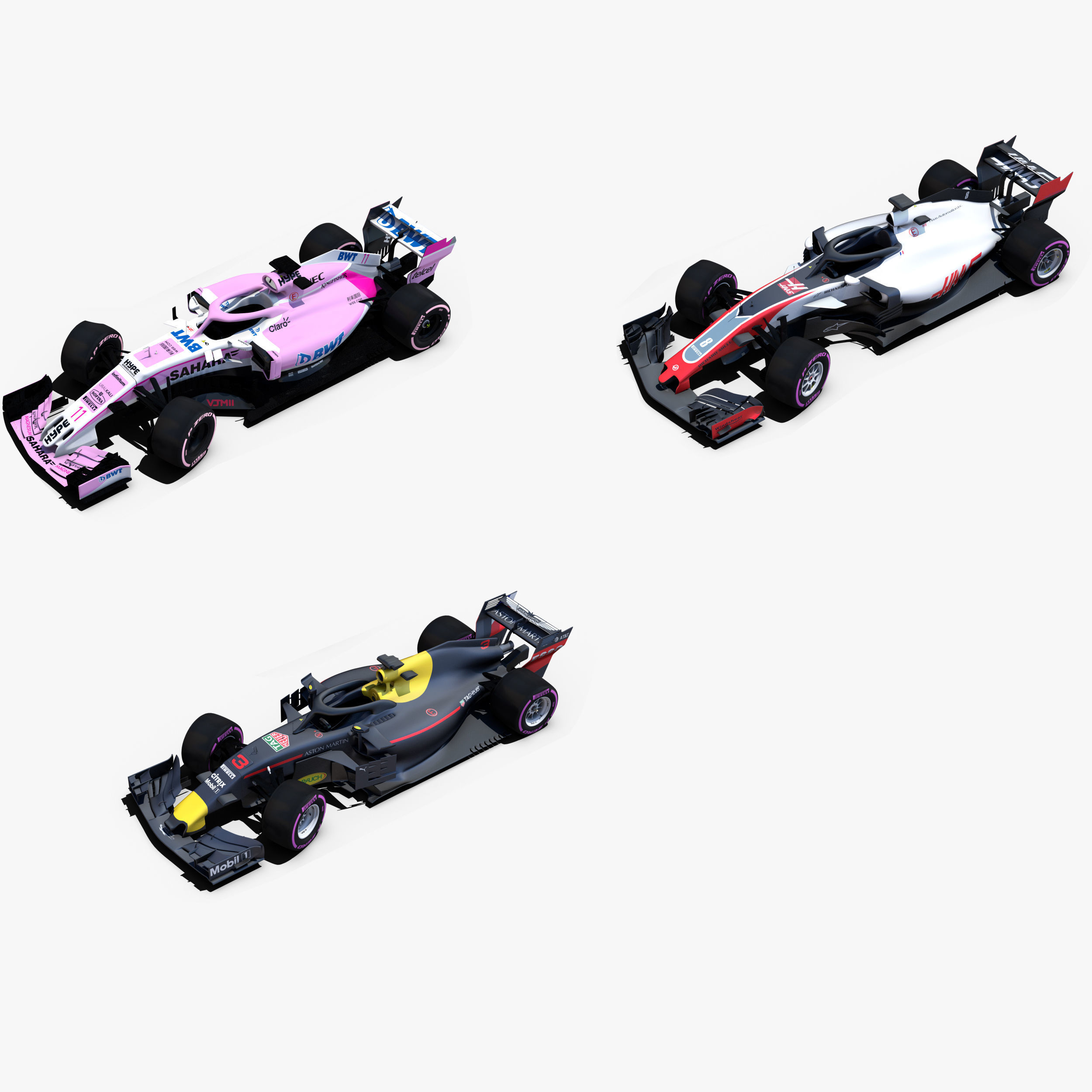 Formula 1 2018 cars Pack 2 3D model rigged | CGTrader
