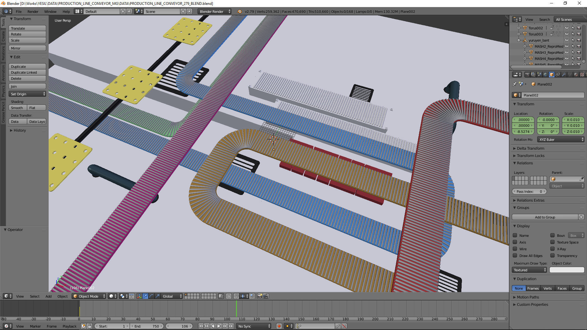 PRODUCTION LINE CONVEYOR - MOTION GRAPHICS 3D model animated | CGTrader