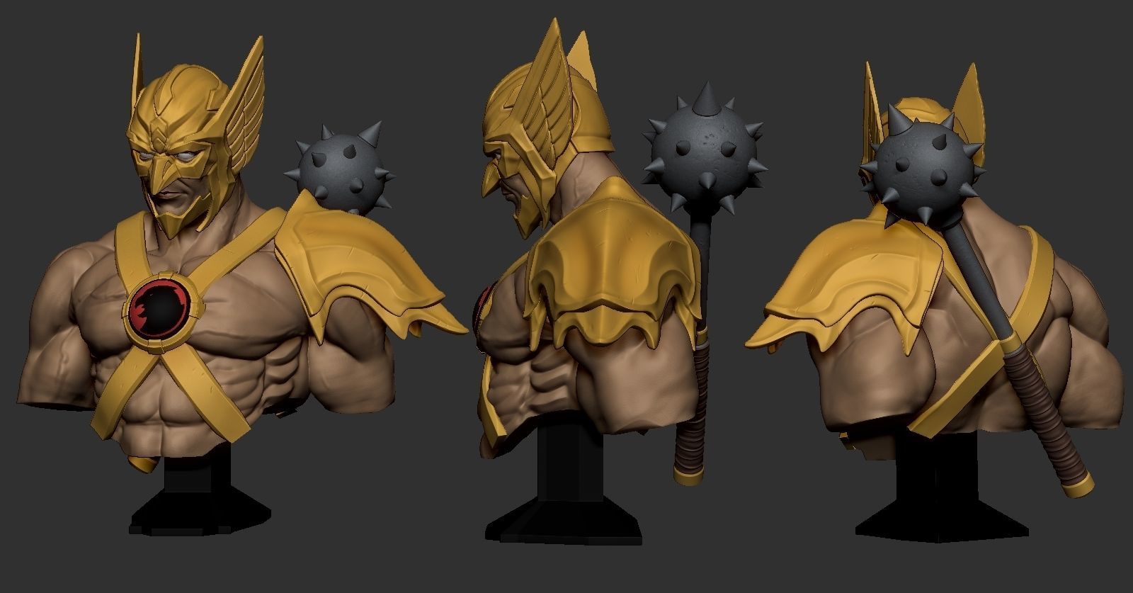 Hawkman golden man 3D model 3D printable | CGTrader