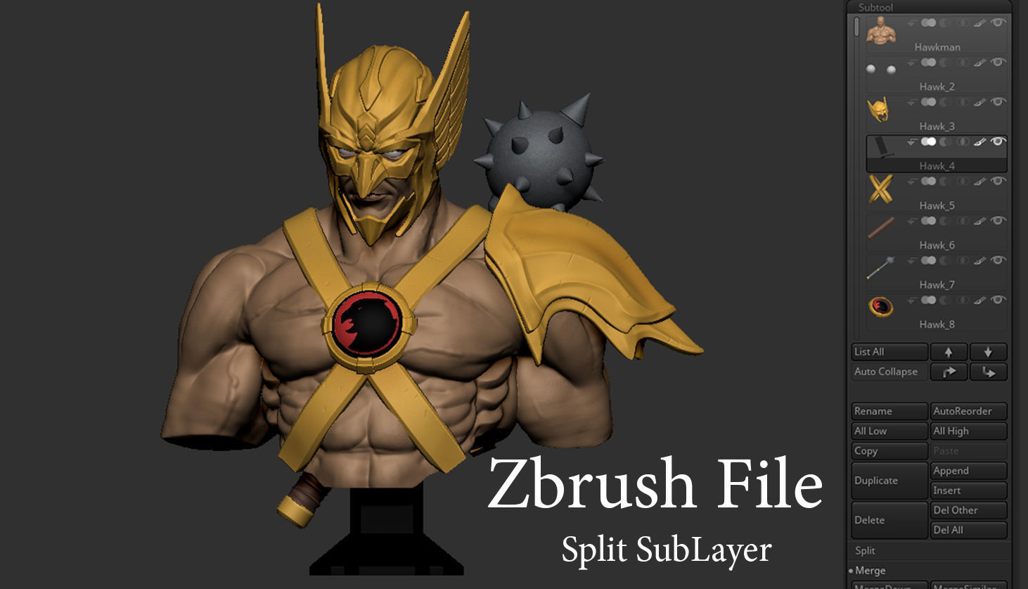 Hawkman golden man 3D model 3D printable | CGTrader