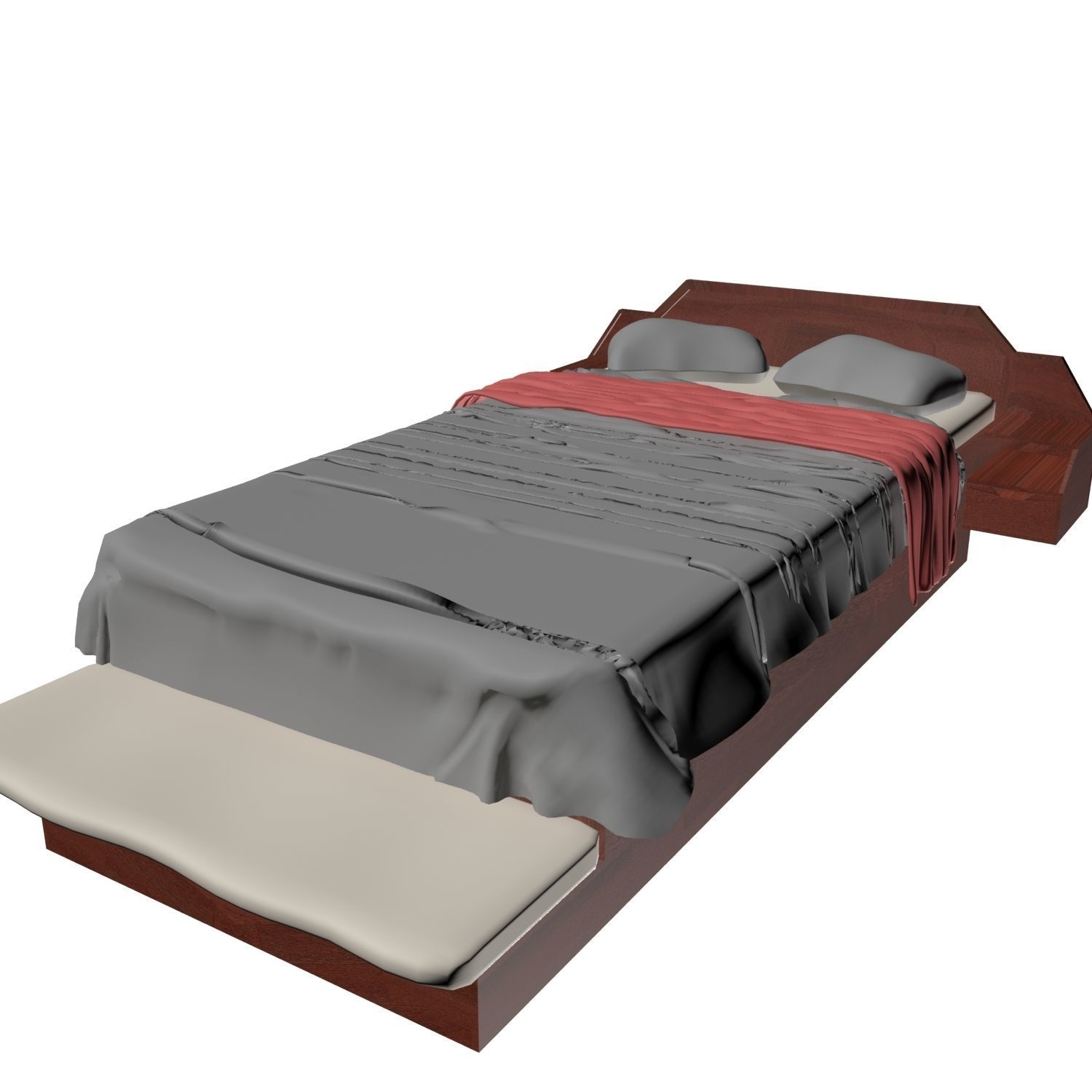 Modern Basic Bed free 3D model | CGTrader